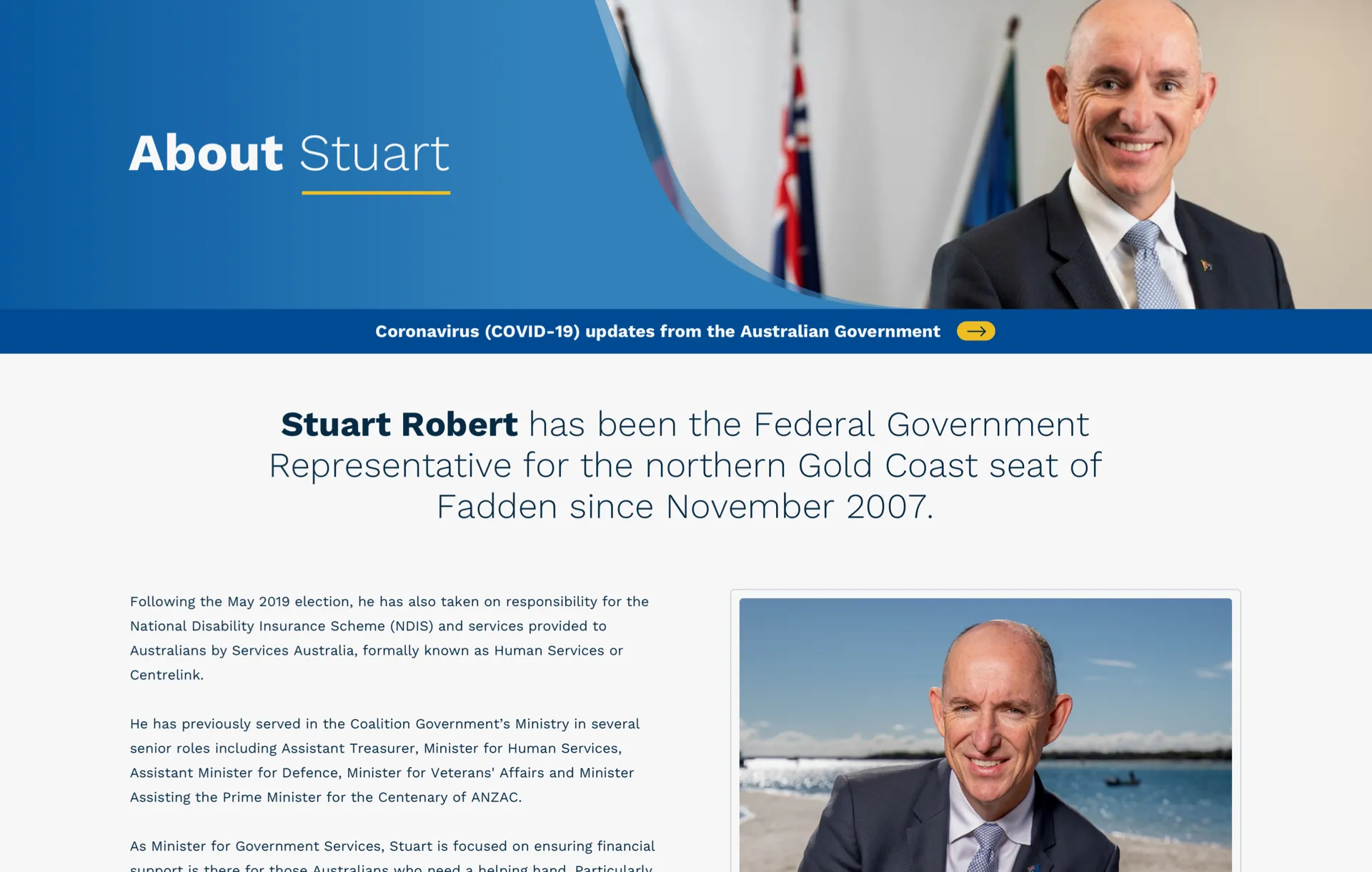 Stuart Robert Mp | Website Design | Five by Five Web Design